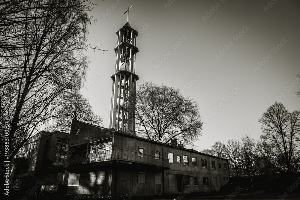 raw modernist church built out of concrete blocks Stock Photo | Adobe Stock
