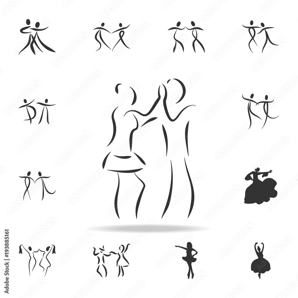 dancing couple icon. Set of people in dance element icons. Premium ...