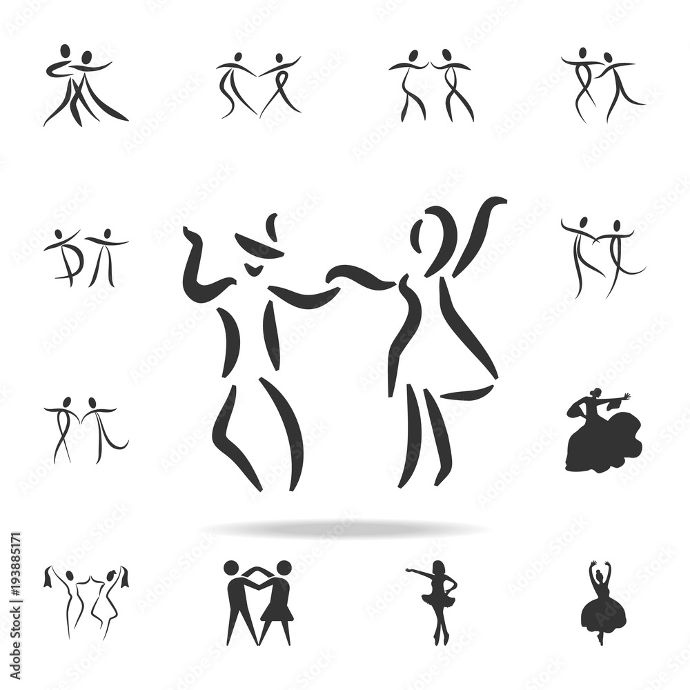 dancing couple icon. Set of people in dance element icons. Premium ...