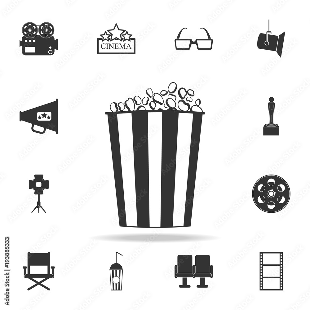 popcorn icon. Set of cinema element icons. Premium quality graphic ...