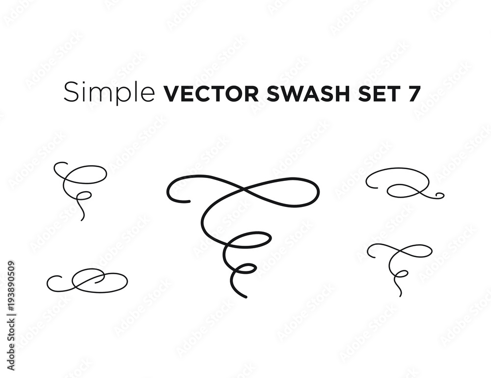 Simple calligraphic thin line swashes for invitation or classic logo ...