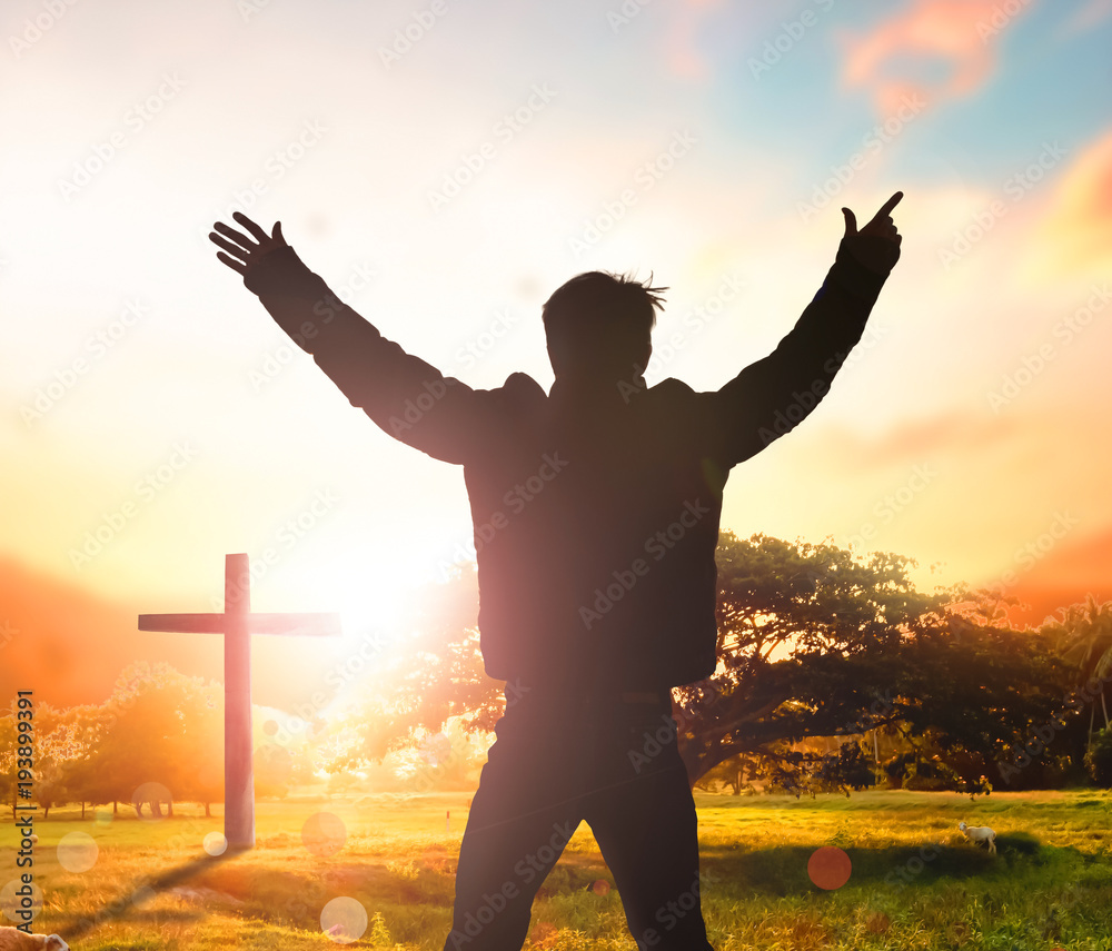 soft focus of christian people group raise hands up worship God Jesus ...