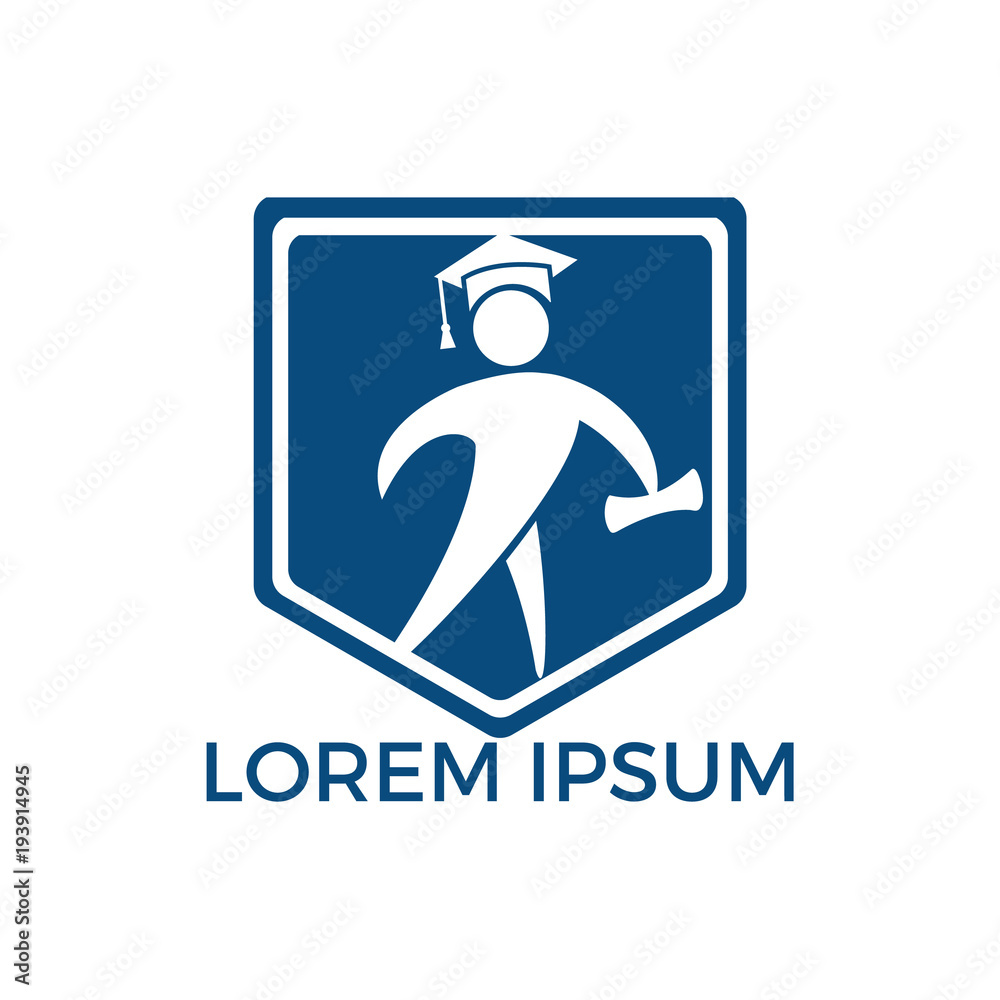 Student shield logo design. Educational vector logo design template ...