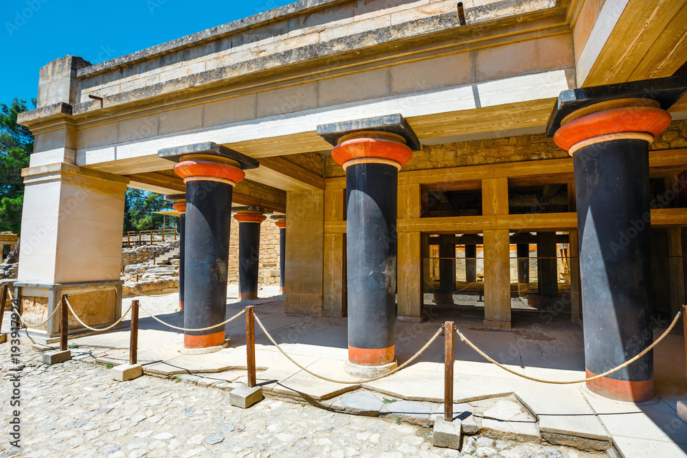 Interior of the of Minoan palace of Knosos, Crete Island, greece Stock ...