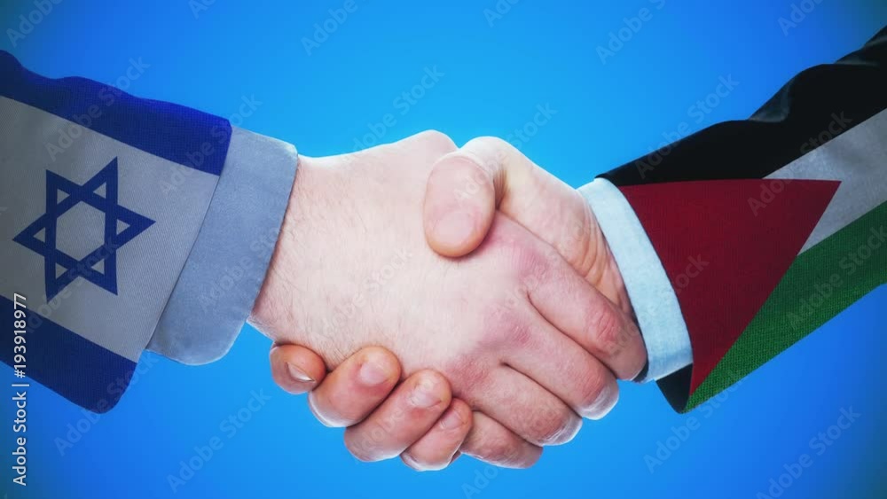 Israel - Palestine / Handshake concept animation about countries and ...