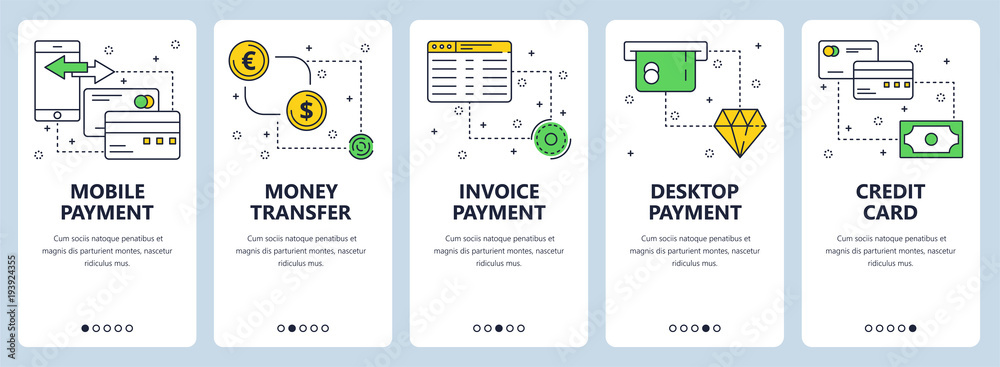 Vector modern thin line payment vertical web banner set Stock Vector ...