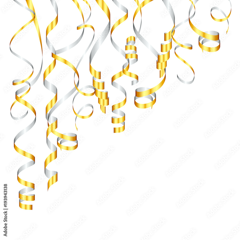 Streamers Gold/Silver Stock Vector | Adobe Stock