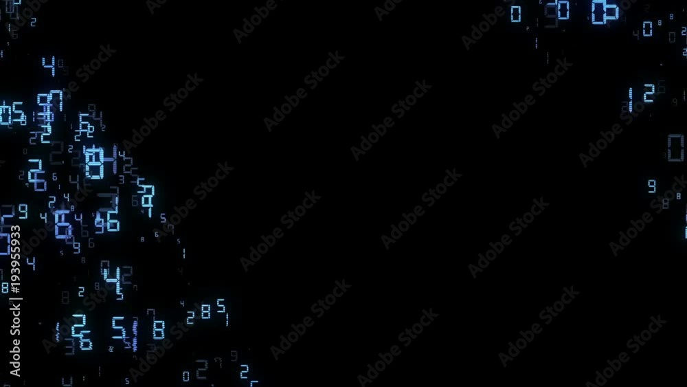 clusters of data. holographic series. numbers in different parts of the ...