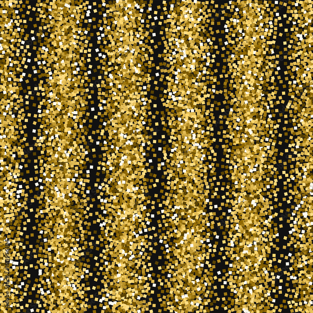 Gold glitter. Scatter vertical lines with gold glitter on black ...