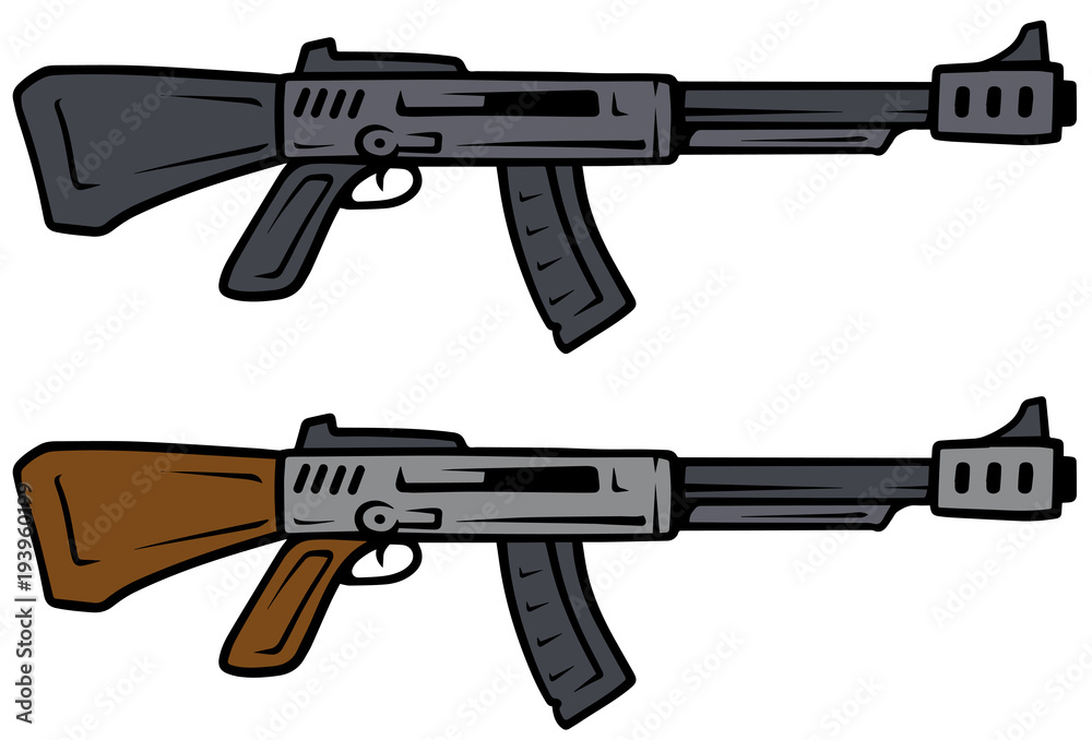 Vetor de Cartoon automatic rifles vector weapon icons do Stock | Adobe ...