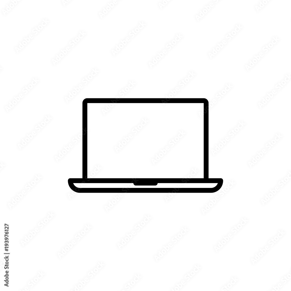 Outline Laptop Icon. Line Computer symbol isolated on white background ...