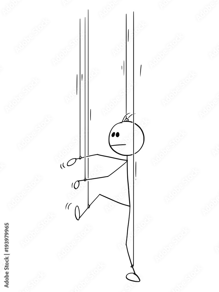 Cartoon stick man drawing conceptual illustration of businessman as ...