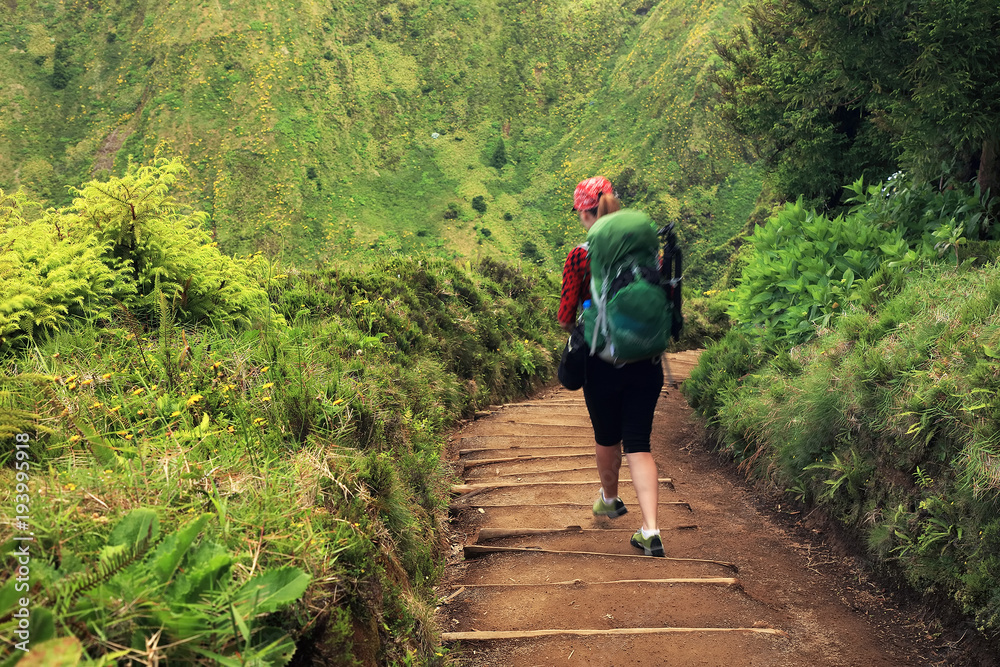 Trekking at Sete Cidades, Sao Miguel Island, Azores, Europe Stock Photo ...