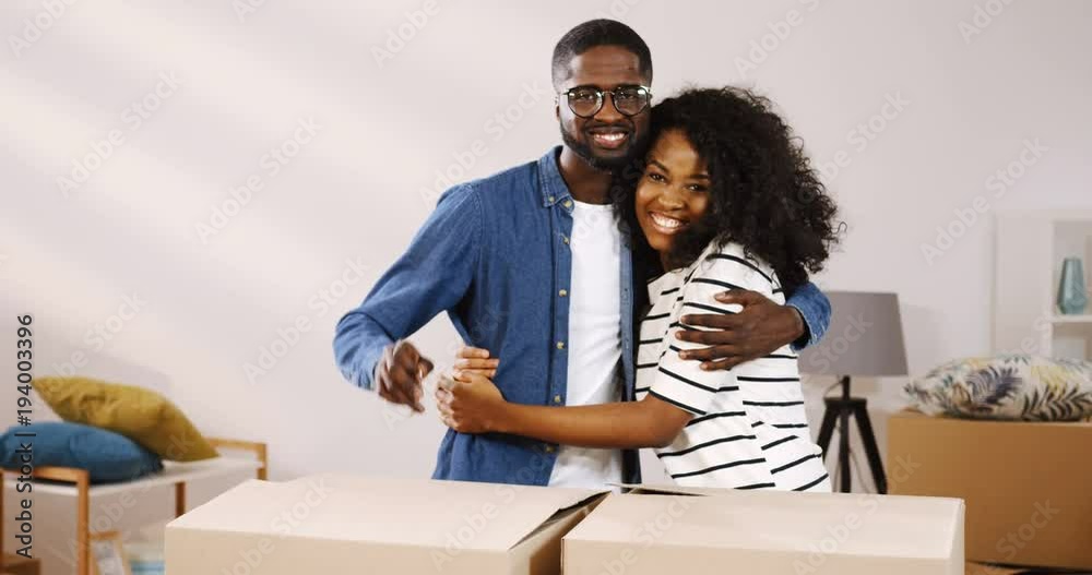 Portrait shot of the cheerful african american just married couple ... Portrait shot of the cheerful african american just married couple ...