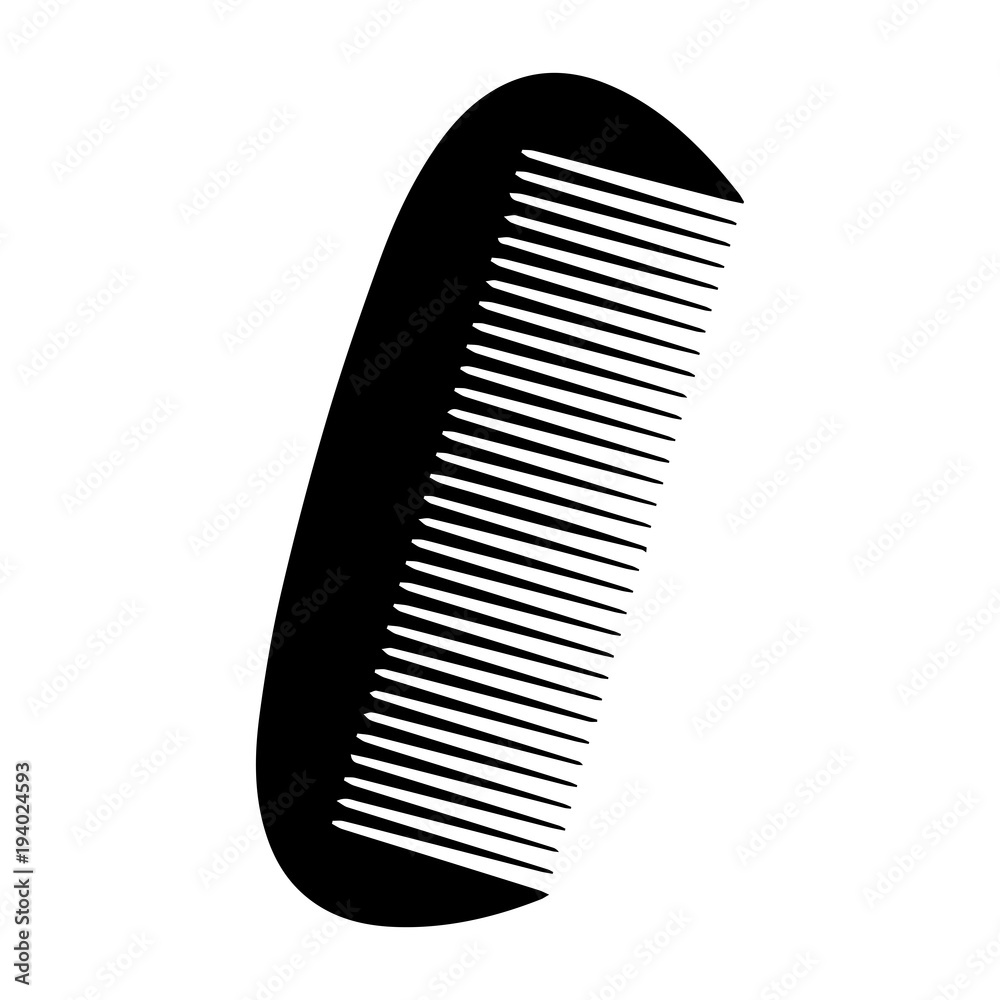 Simple, small comb silhouette illustration. Isolated on white Stock ...