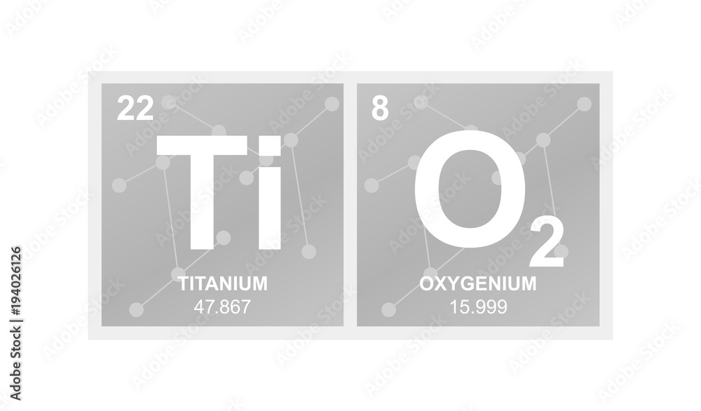 Vector symbol of titanium dioxide which is called titanium white on the ...