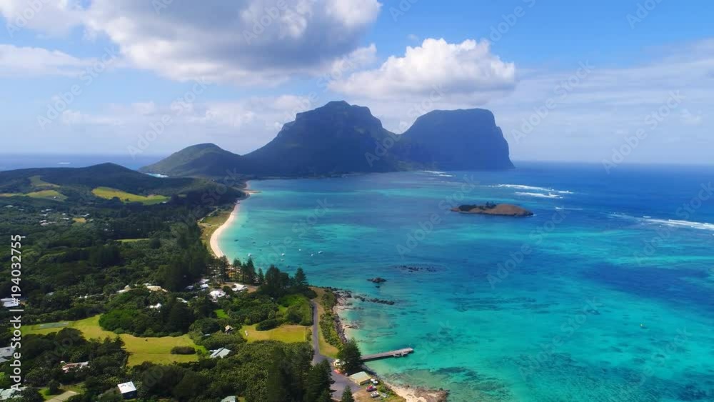 Aerial view of Lord Howe Island (World Heritage-listed paradise ...