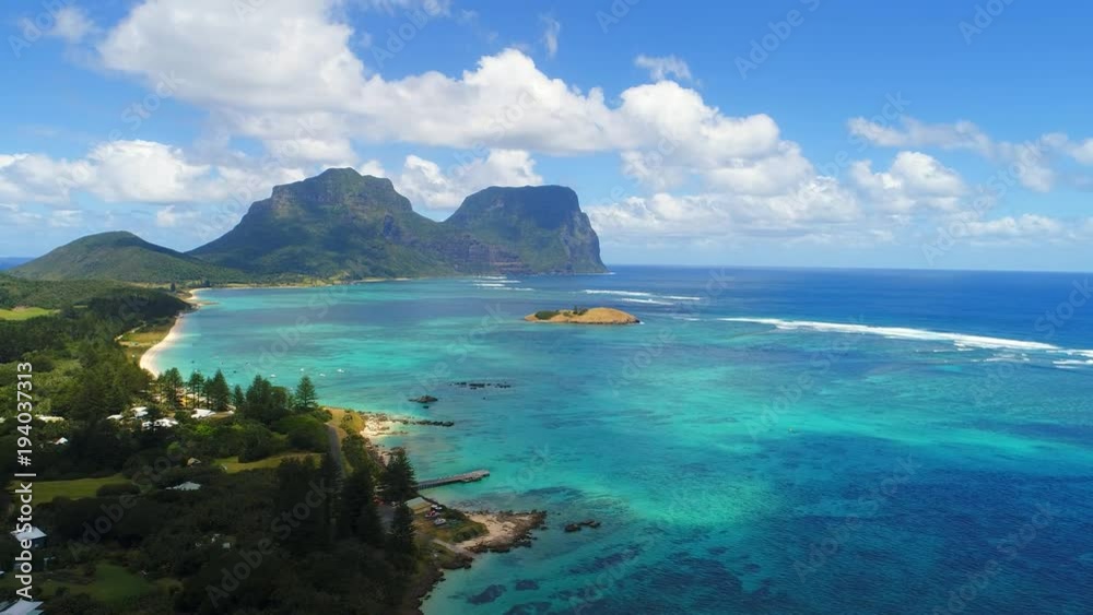 Aerial view of Lord Howe Island (World Heritage-listed paradise ...