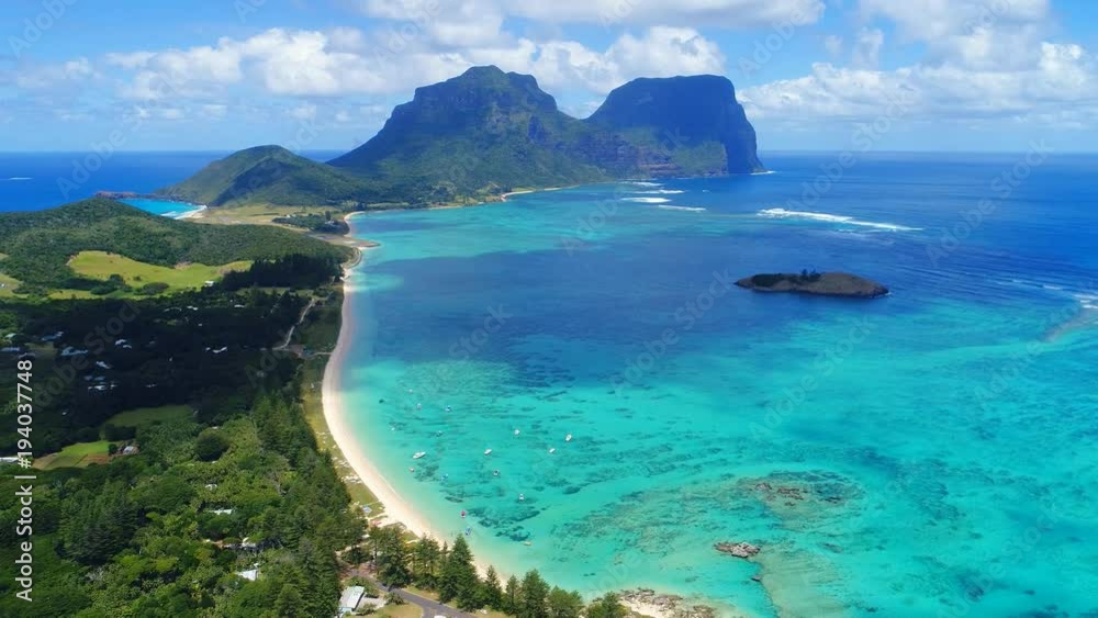 Aerial view of Lord Howe Island (World Heritage-listed paradise ...