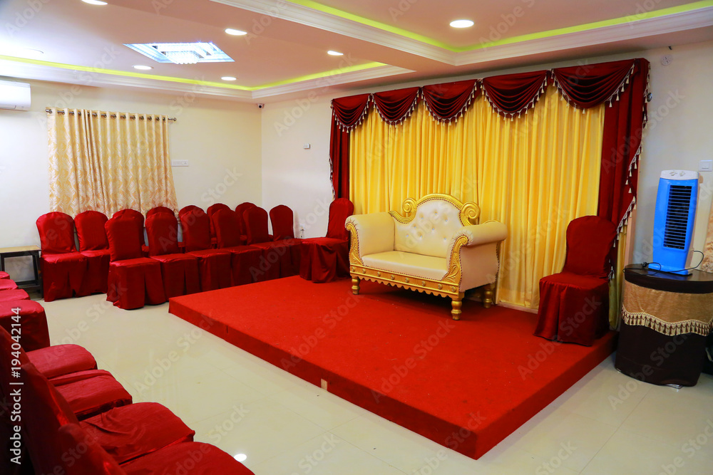 stage decorations with interior design themes also Fabric Sofa Over Red ...