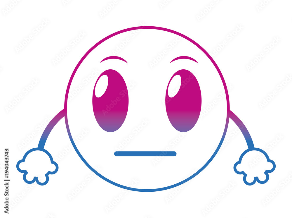 degraded line not knowing emoji face expression with arms Stock Vector ...