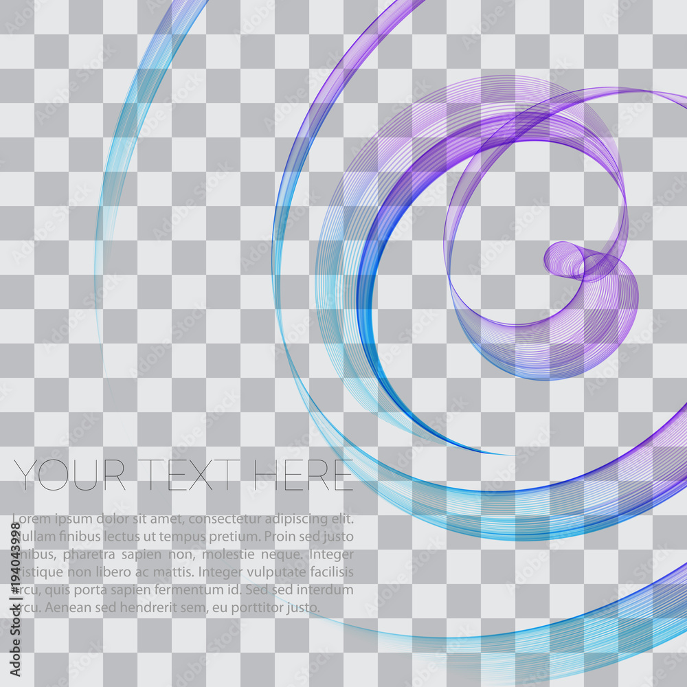 Abstract vector background, transparent waved lines for brochure ...