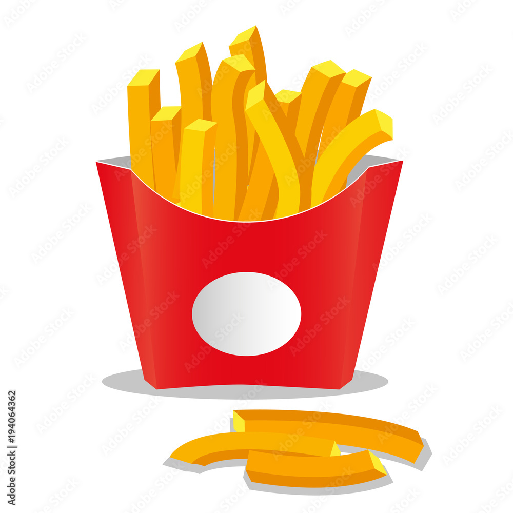 Fast food french fries cartoon flat style icon Stock Vector | Adobe Stock