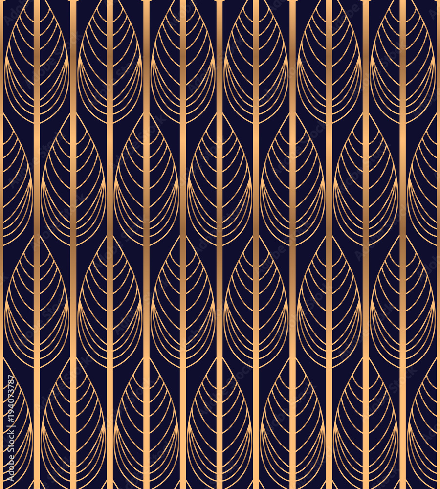 Peacock feather luxury background vector. Royal gold pattern seamless ...