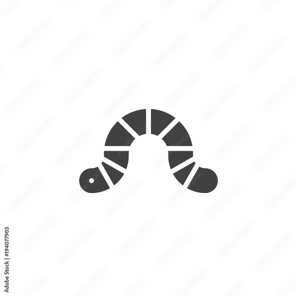 Worm vector icon. filled flat sign for mobile concept and web design ...