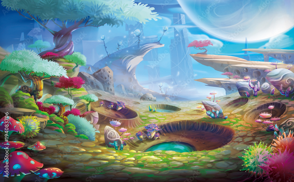 Alien Planet the Meteor Crafter with Fantastic, Realistic and ...