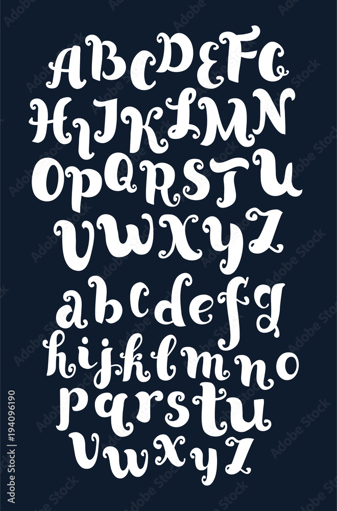 hand drawn letters, punctuation, numbers and mathematical signs ...