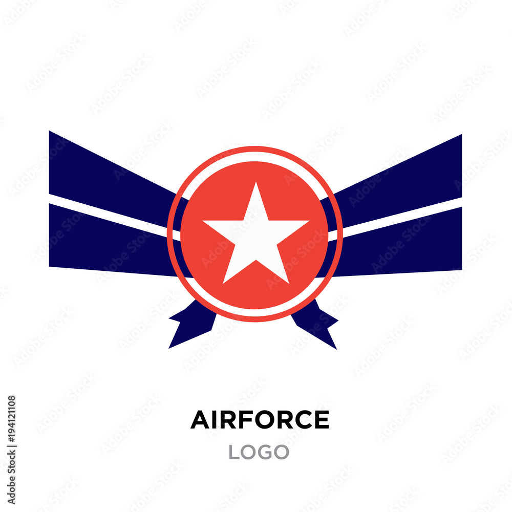Airforce logo, Military armed forces badges and labels vector icon with ...