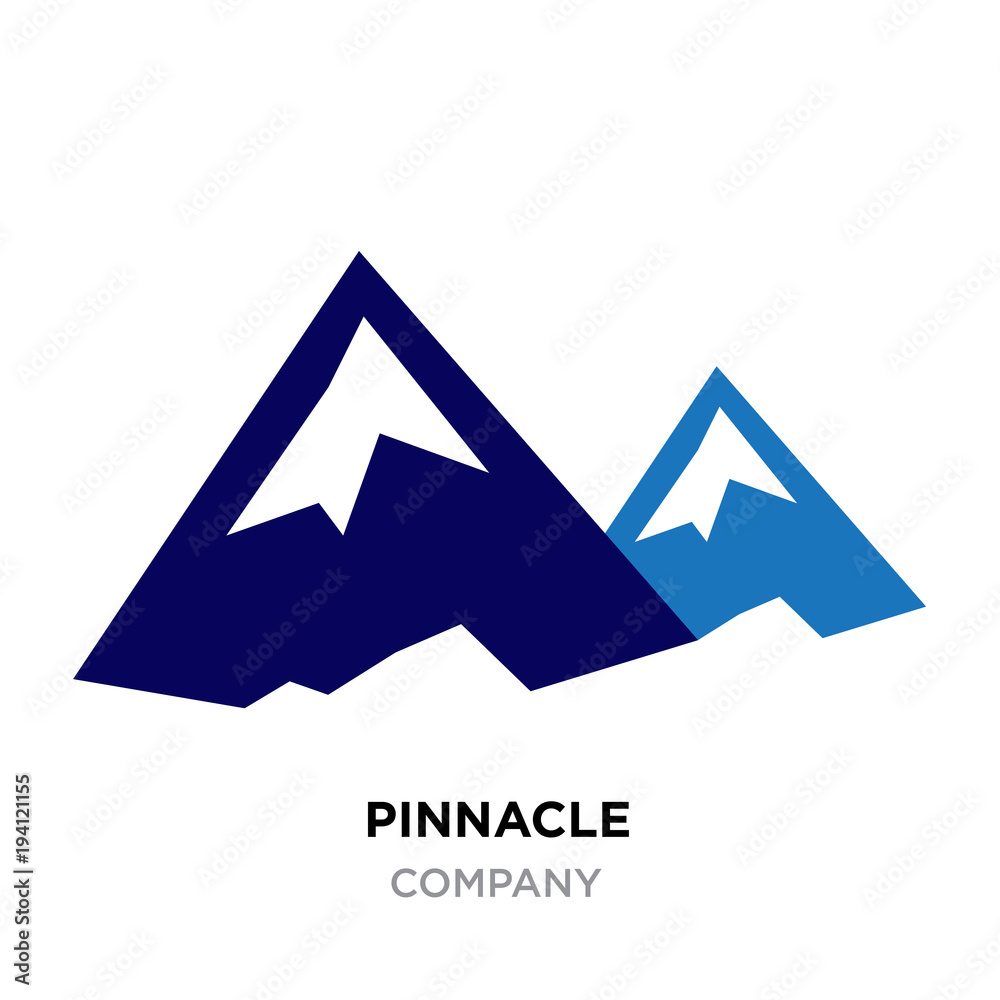 pinnacle logo, blue mountains vector isolated on white background Stock ...