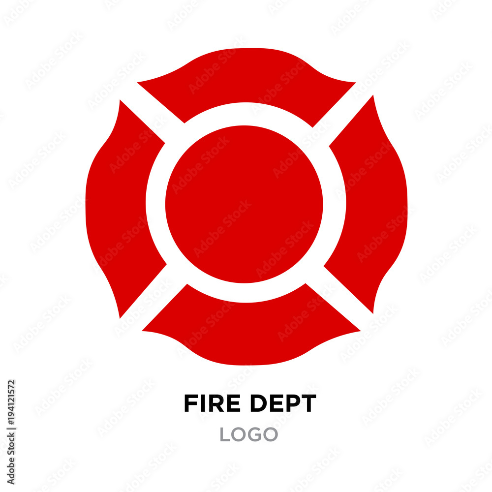 red fire dept logo with white arrows isolated on white background Stock ...
