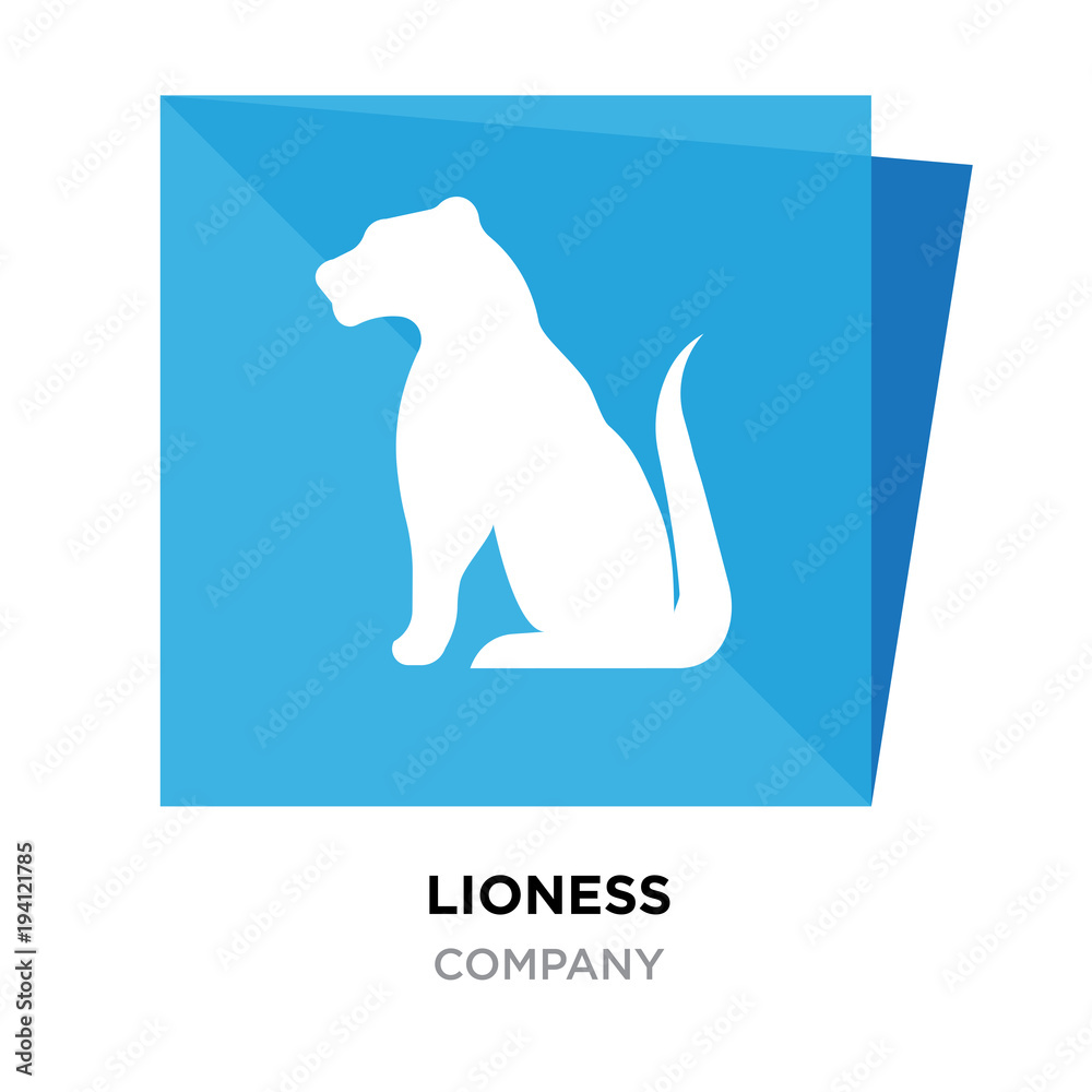 lioness logo,Lion Vector flat white silhouette illustration isolated on ...