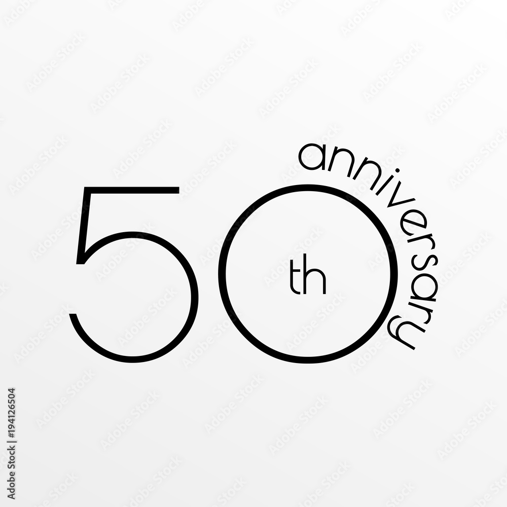 50th anniversary icon. 50 years celebrating and birthday logo. Vector ...