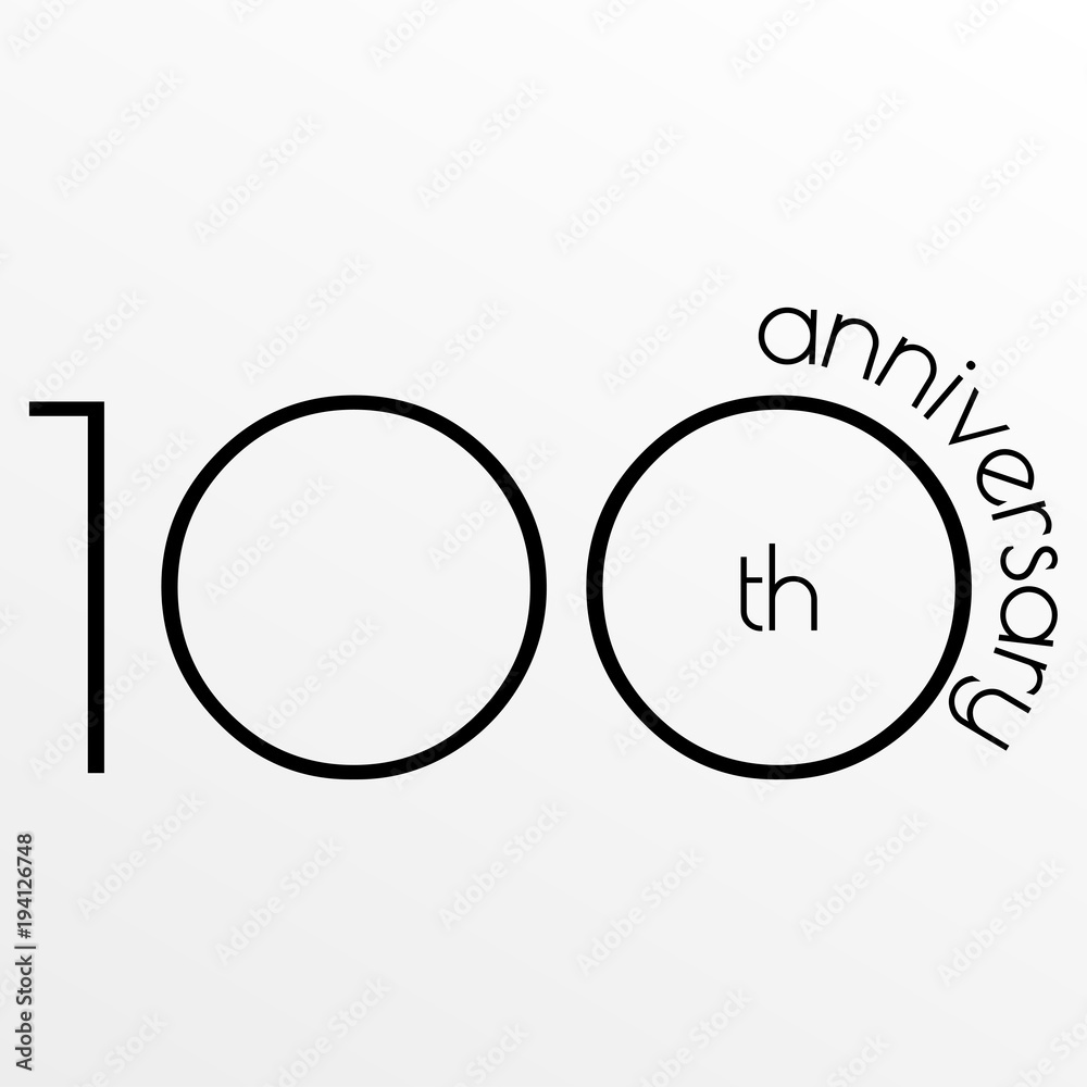 100th anniversary icon. 100 years celebrating and birthday logo. Vector ...