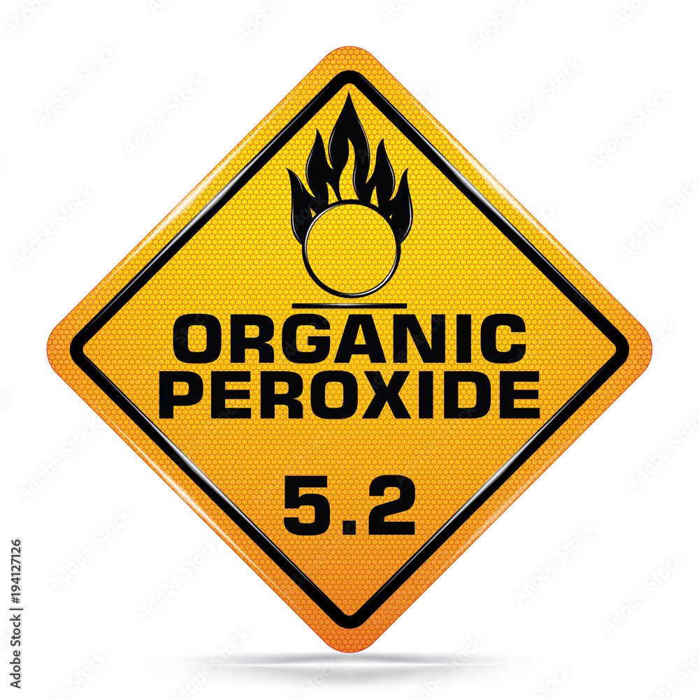 International Organic Peroxide Class 5.2 Sign Symbol isolated on white ...