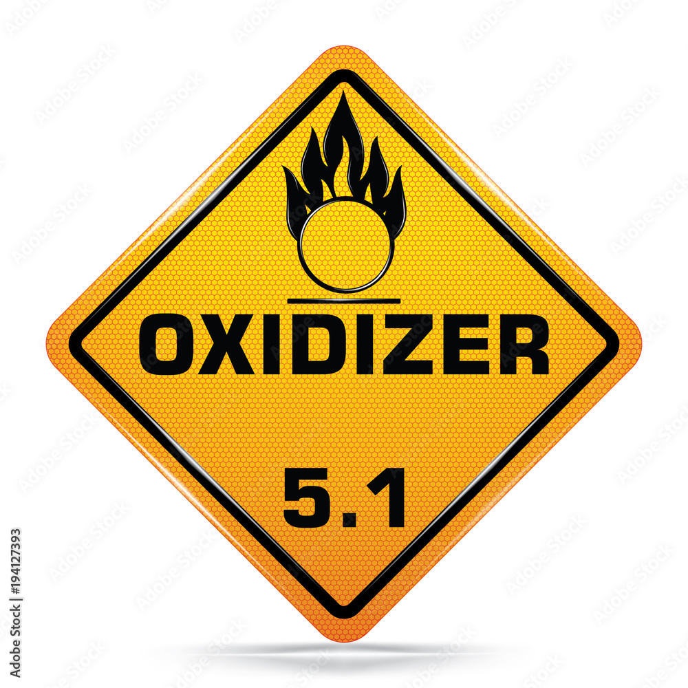 International Oxidizing 5.1 Sign Symbol isolated on white background ...