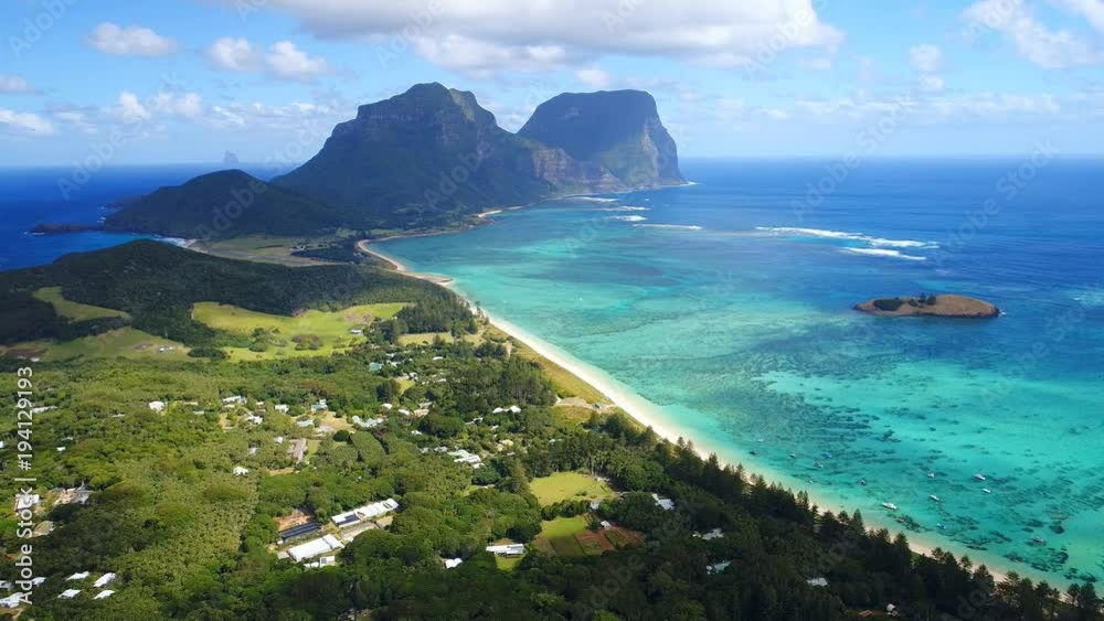 Aerial view of Lord Howe Island (World Heritage-listed paradise ...