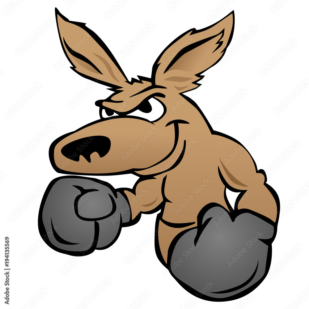 Cute kangaroo with boxing gloves vector illustration Stock Vector ...