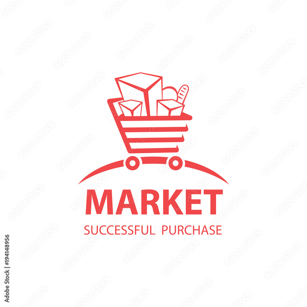 vector logo market shopping Stock Vector | Adobe Stock