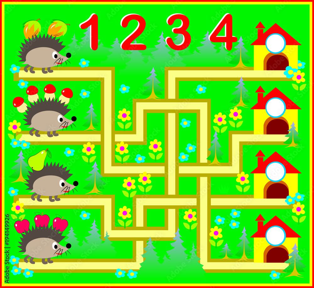 Logic exercise for young children. Count, what quantity of products ...