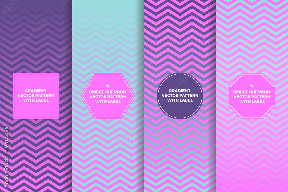 Blue Ombre Chevron Pattern