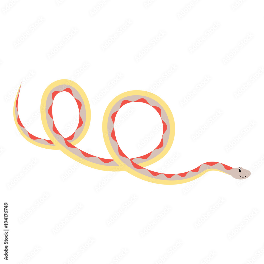 Cartoon funny colorful snake. Isolated on white background Stock Vector ...