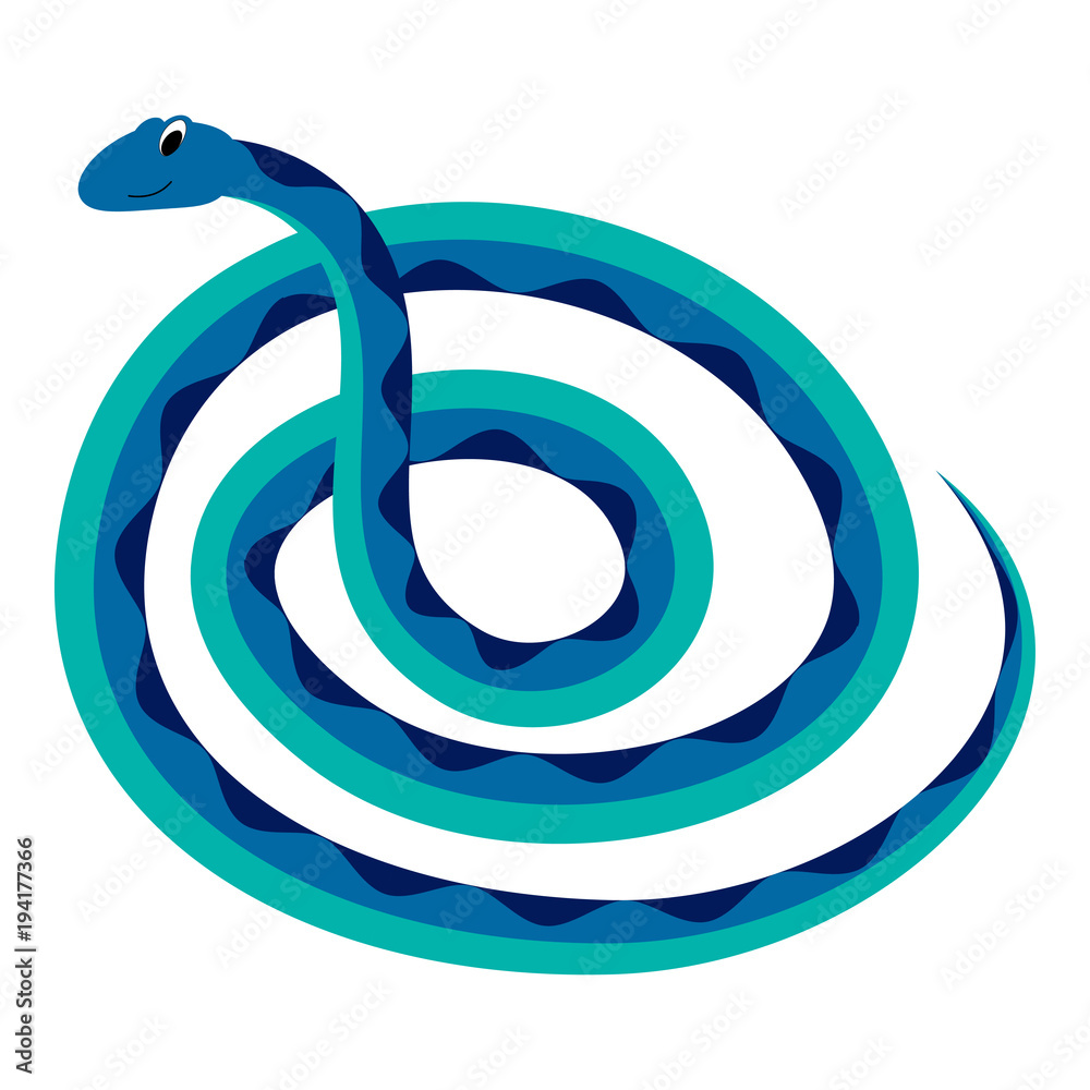 Cartoon funny colorful snake. Isolated on white background Stock Vector ...
