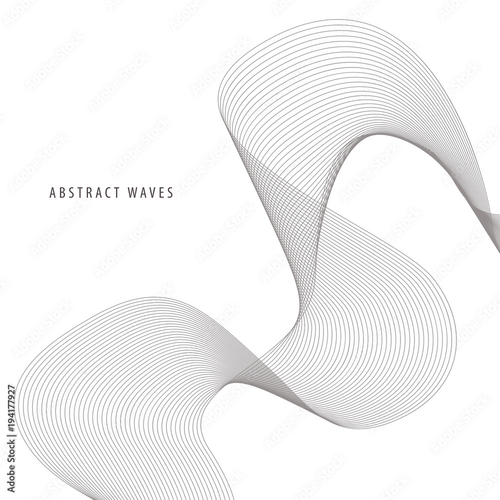 Abstract wave element for design. Stylized line art background. Vector ...