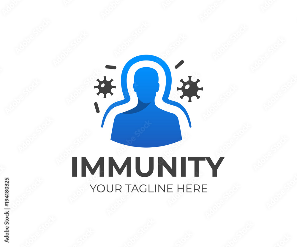 Immunity system logo template. Human immune system vector design. Virus ...