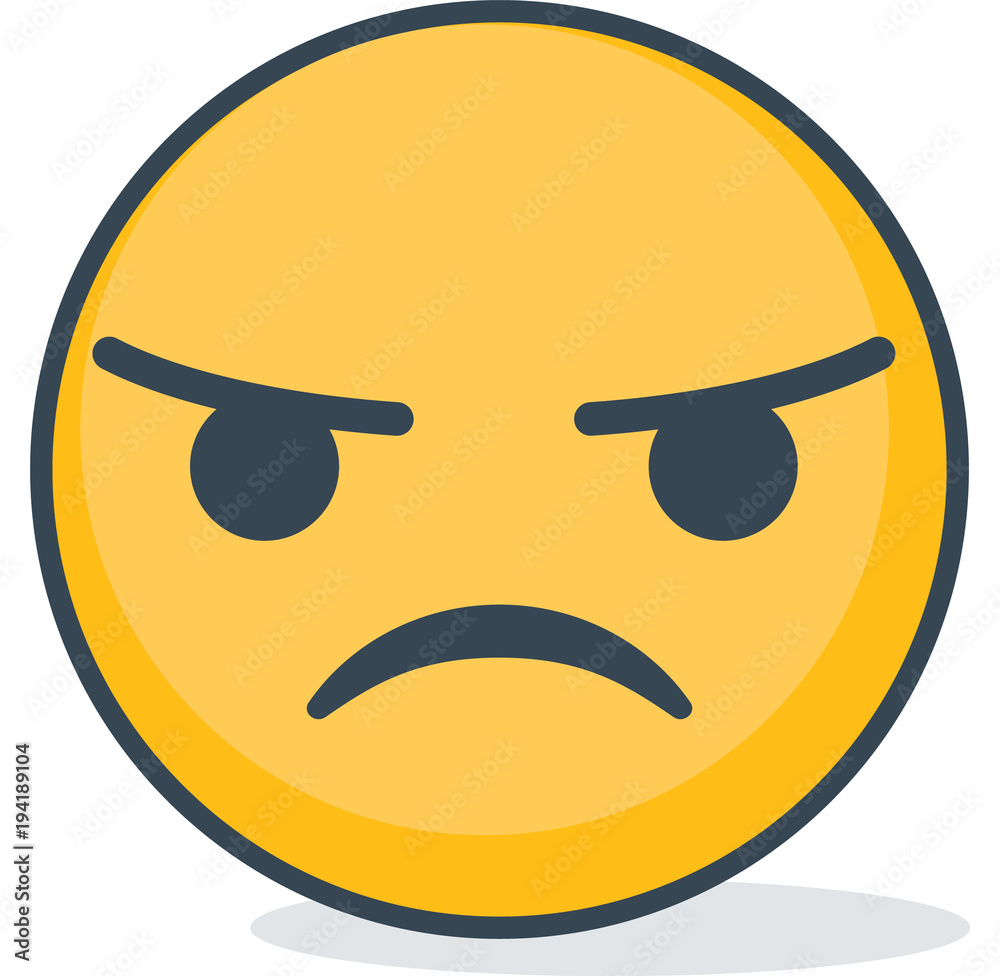 Angry emoticon. Isolated emoticon. Stock Vector | Adobe Stock
