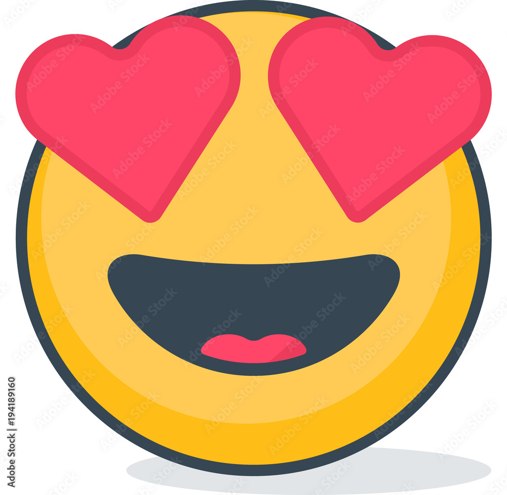 Feeling in love emoticon. Love emoticon. Isolated emoticon. Stock ...
